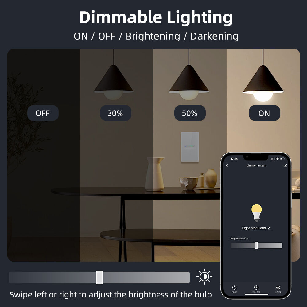 Avatto Tuya Wifi Smart Switch Light 1 2 Gang Wifi Dimmer Wireless Glass ...