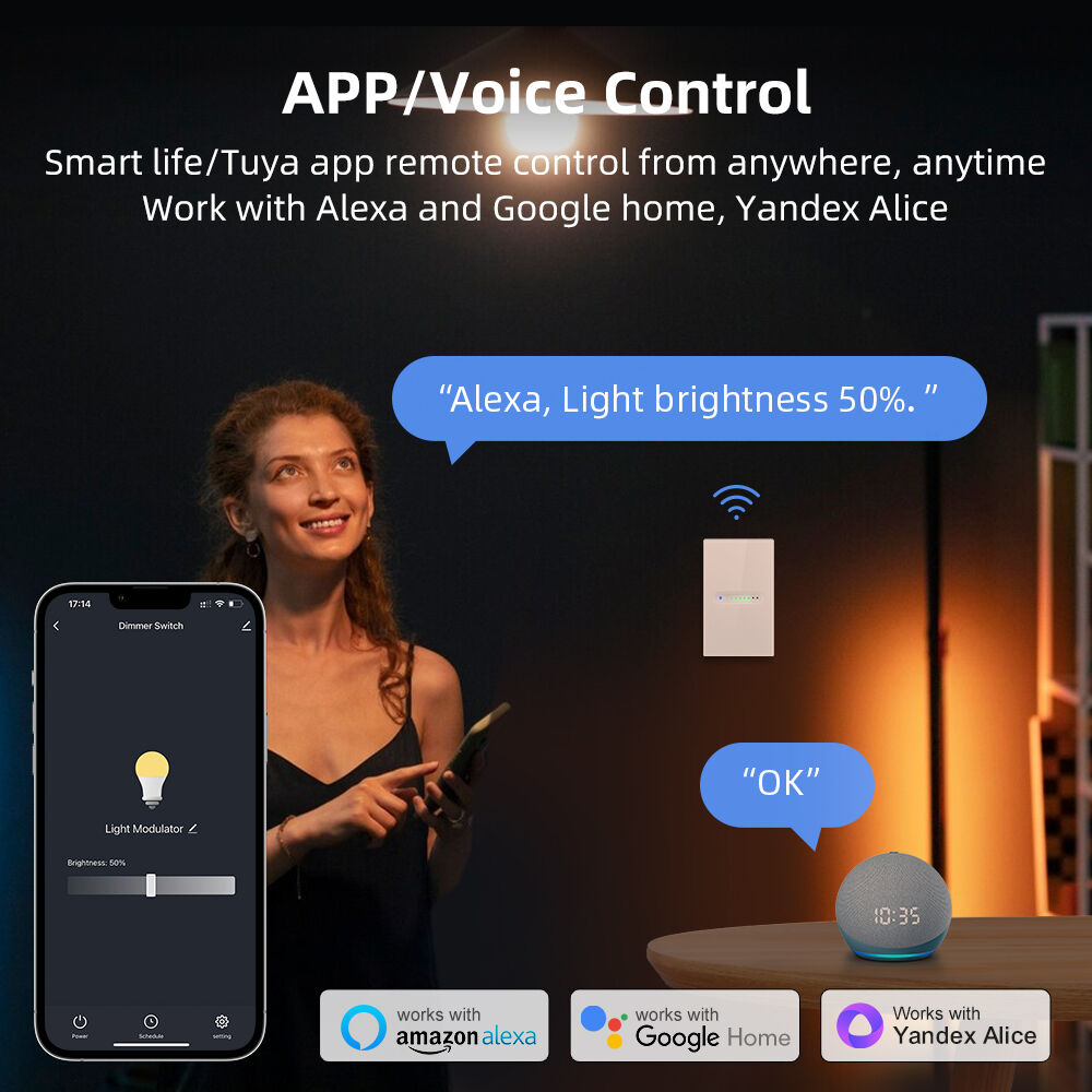 Avatto Tuya Wifi Smart Switch Light 1 2 Gang Wifi Dimmer Wireless Glass ...