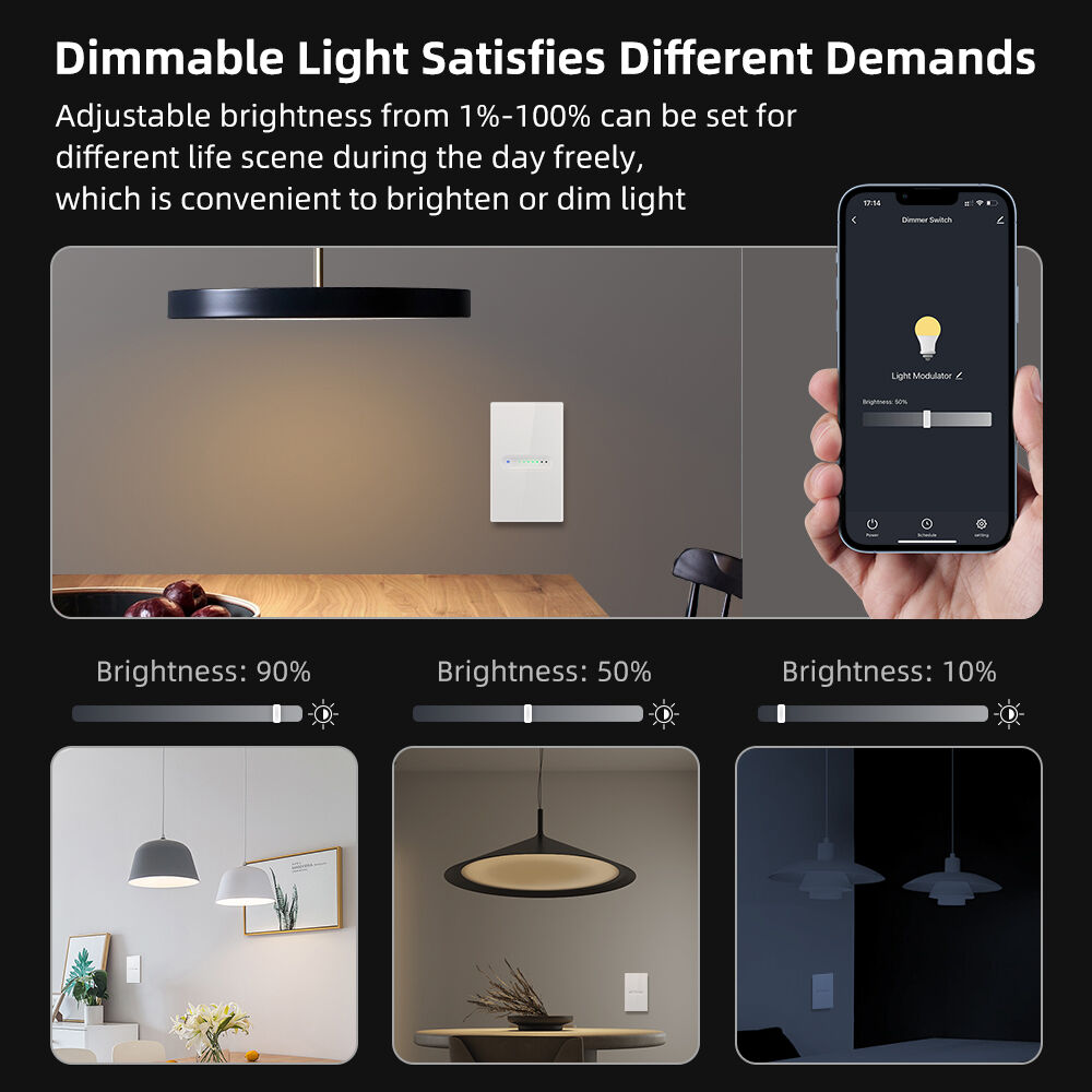 Avatto Tuya Wifi Smart Switch Light 1 2 Gang Wifi Dimmer Wireless Glass ...