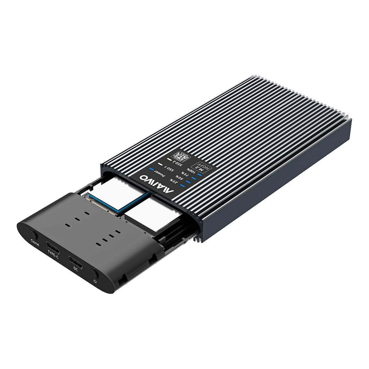Maiwo K2022s Tool Free 2 Bays Aluminum Sata M.2 Ssd Enclosure ...