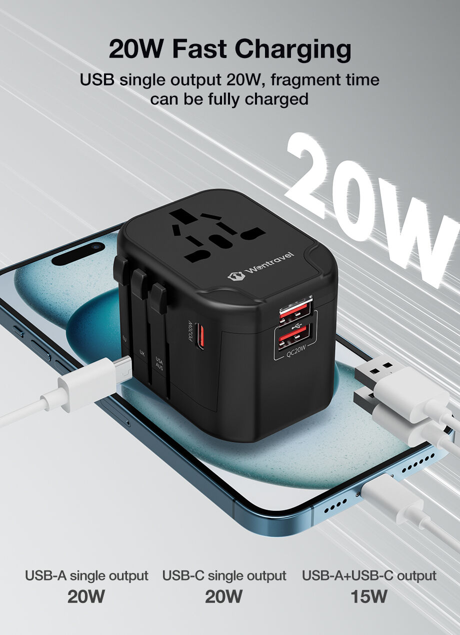 Wontravel 20w Pd Usbc Travel Adapter Uk Plug European Travel Plug ...