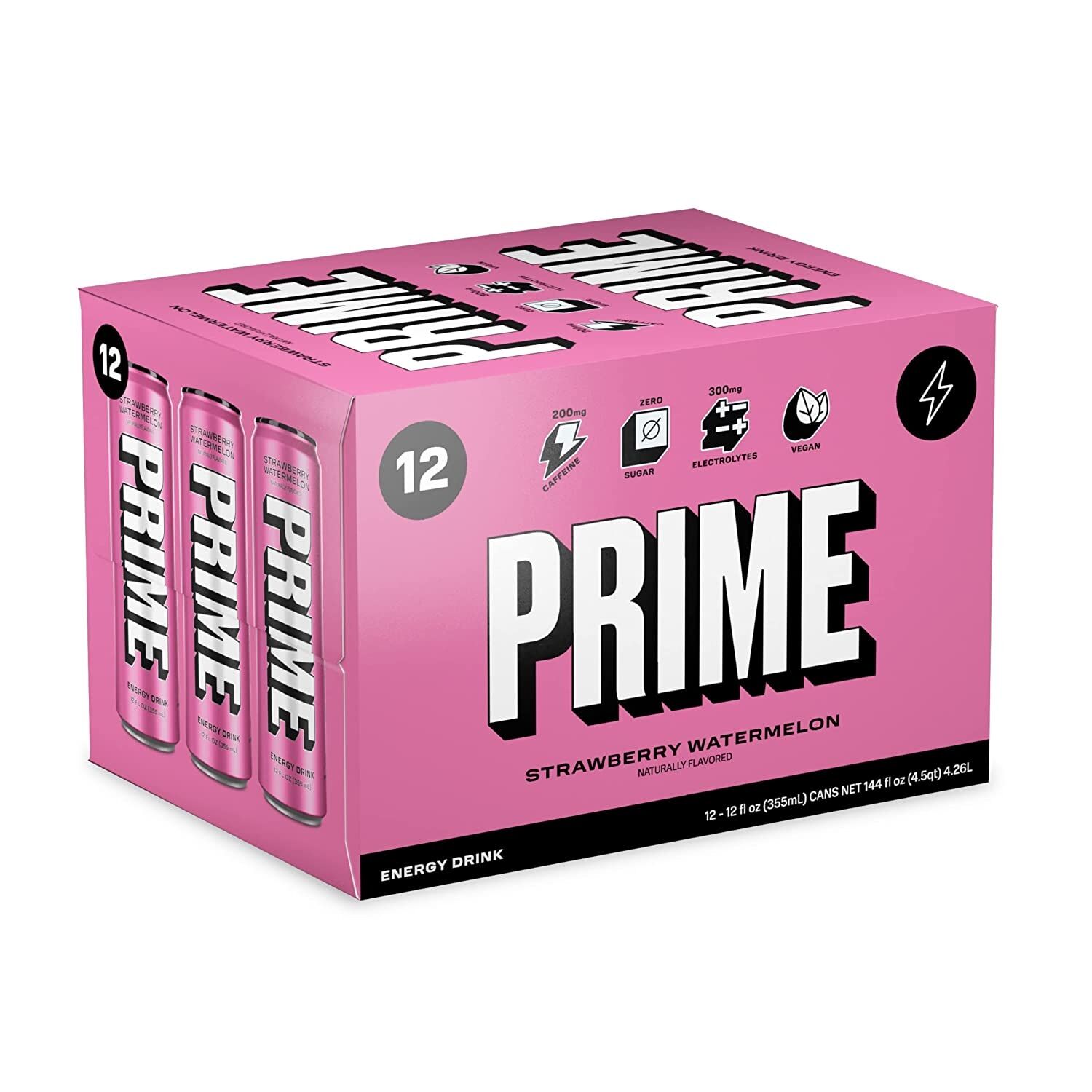Prime- Energy Drink Strawberry Watermelon Naturally Flavored 200mg ...