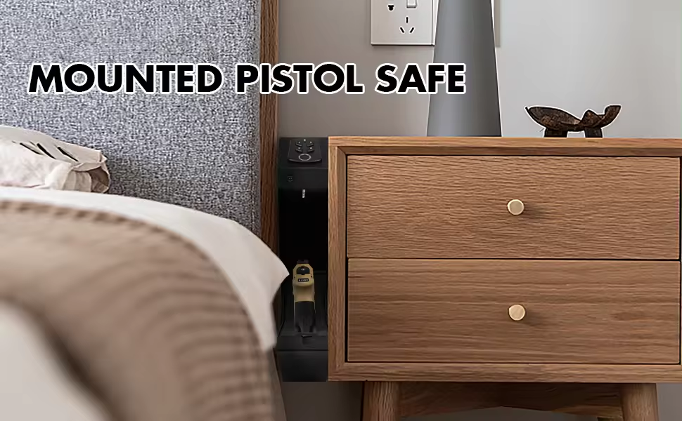 Biometric Gun Safe For Handgun Mounted Gun Safes For Pistols Bedside ...
