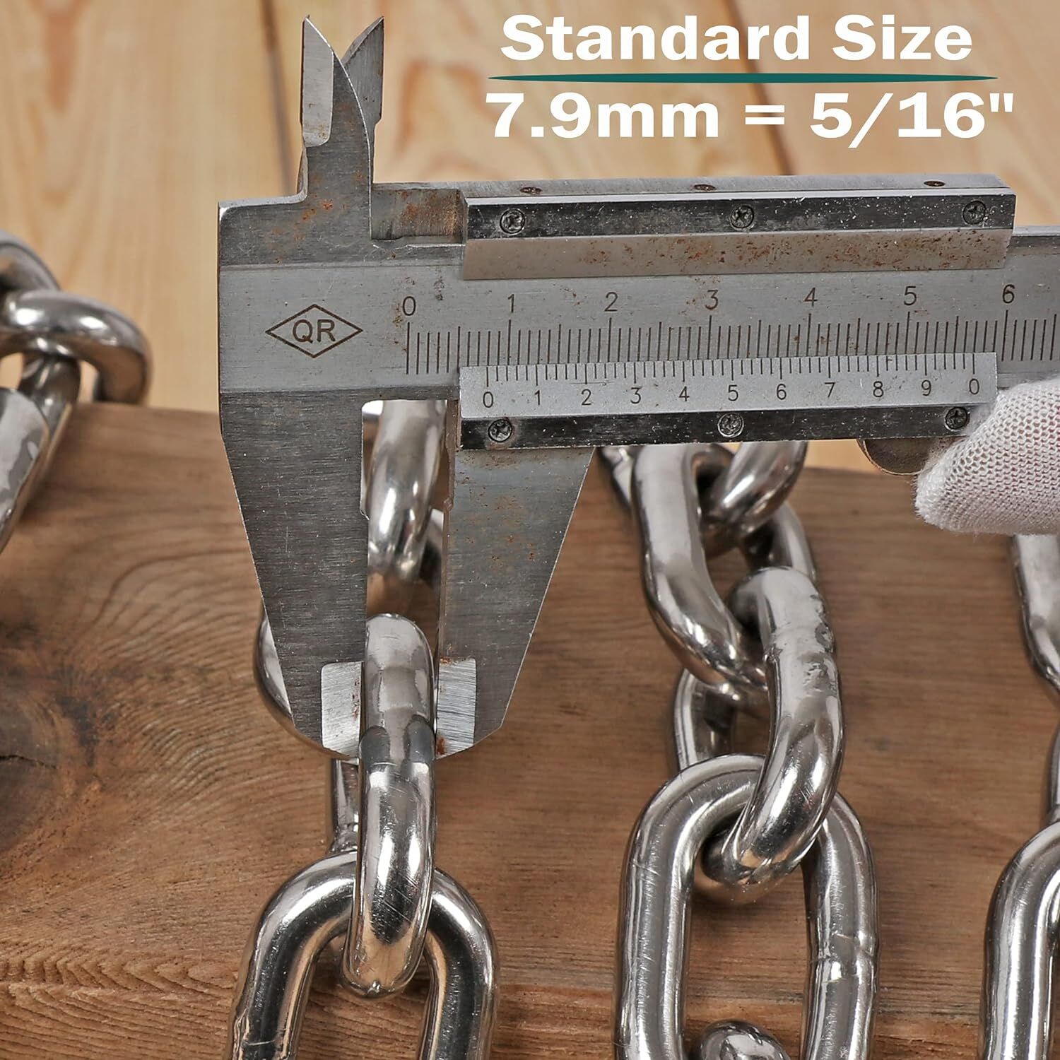 316 Stainless Steel 5/16" Boat Anchor Chain With 2 Pcs 3/8" Anti-off ...