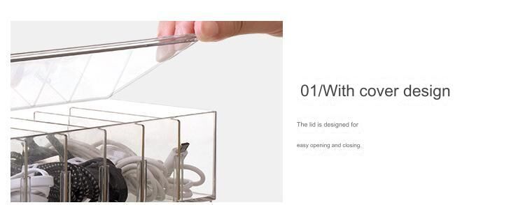 Large Capacity Desktop Data Cable Storage Box With Compartments Office ...