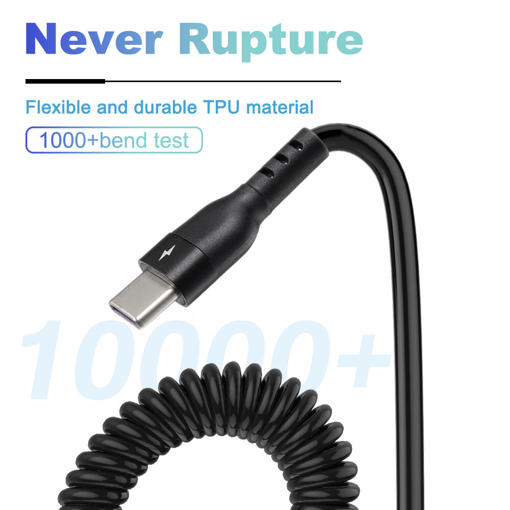 Telescopic Usb Cable Retractable Car Spring Stretch Super Fast Charging ...