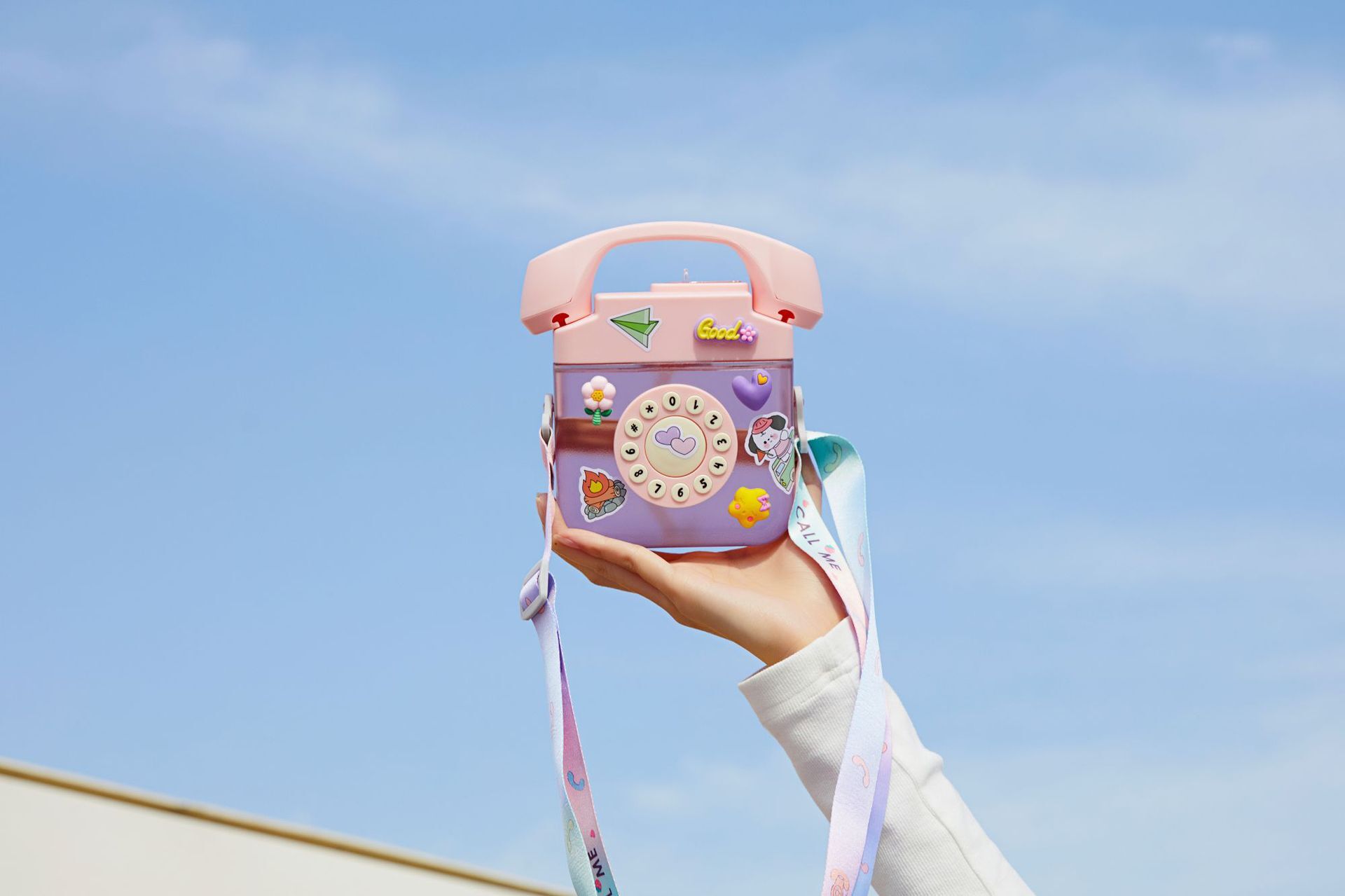 Bulk Buy China Wholesale New Design 400ml Telephone Cup For Kids Cute Student 3d Sticker Plastic ...