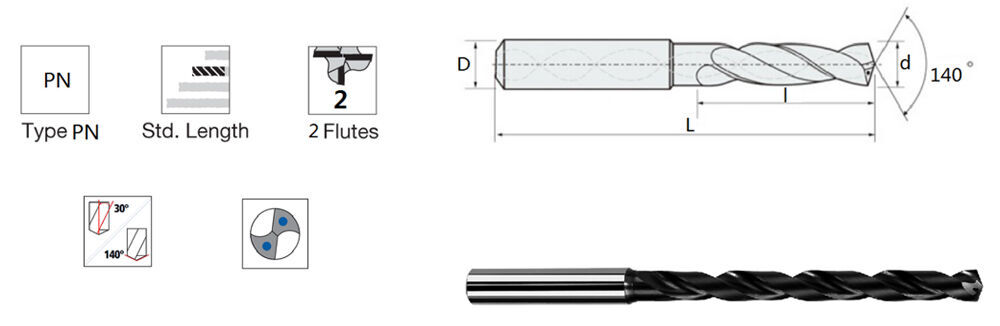 Solid Carbide Internal Cold Drill Carbide Drill Bits Twist Cold Dilling ...