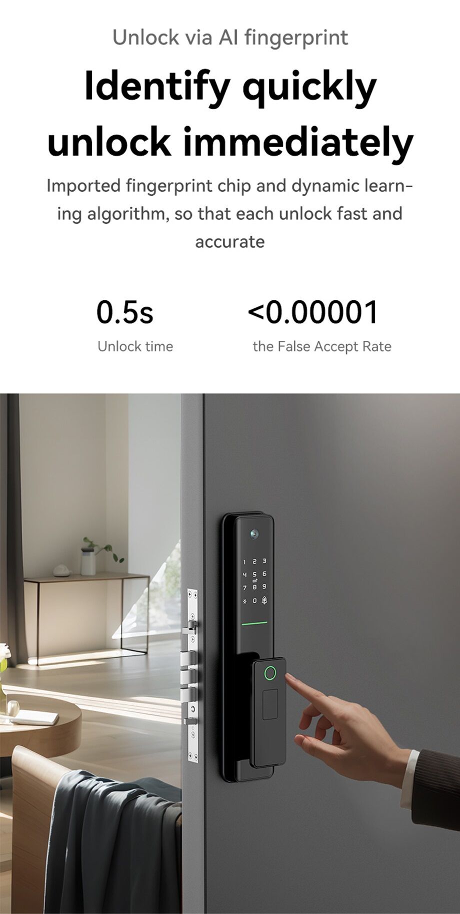 Factory Price Automatic Smart Lock Camera Wifi Digital Deadbolt Front Nfc Lock Biometric Lock ...