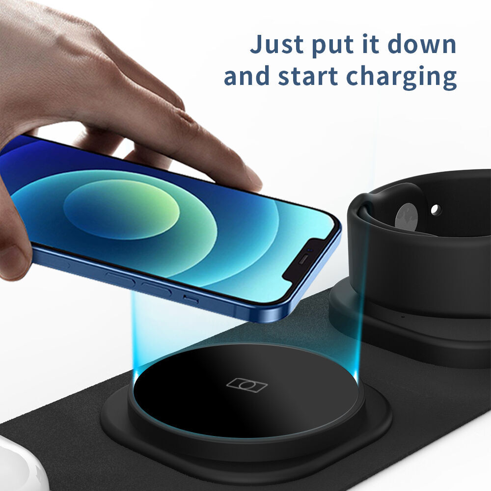 Foldable 3 In 1 Wireless Charger Wallets Wireless Charging Stand - Buy ...
