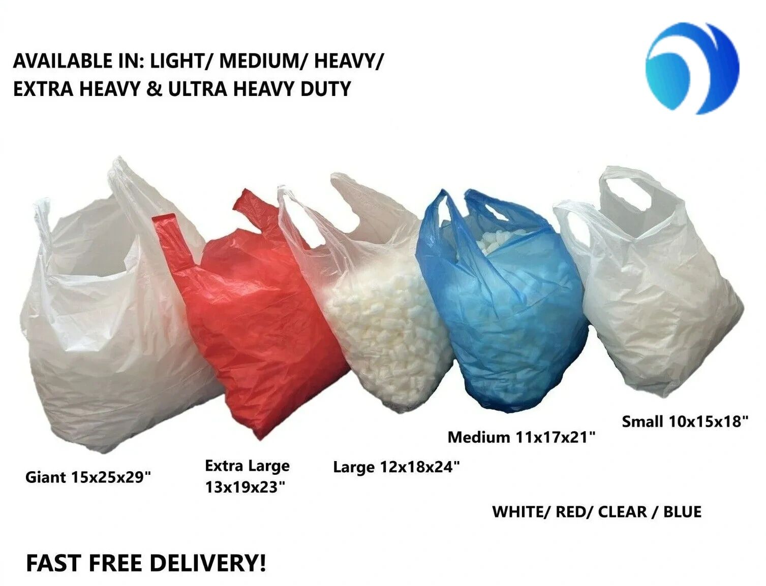 Wanda Thank You Plastic Bags (350 Count) (11.5" X 6.5" X 21") (white ...