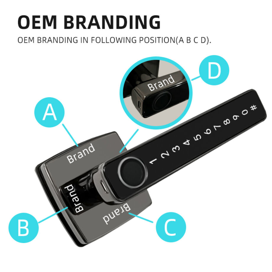 Intelligent Electronic Biometric Home Fingerprint Password Handle Lever ...