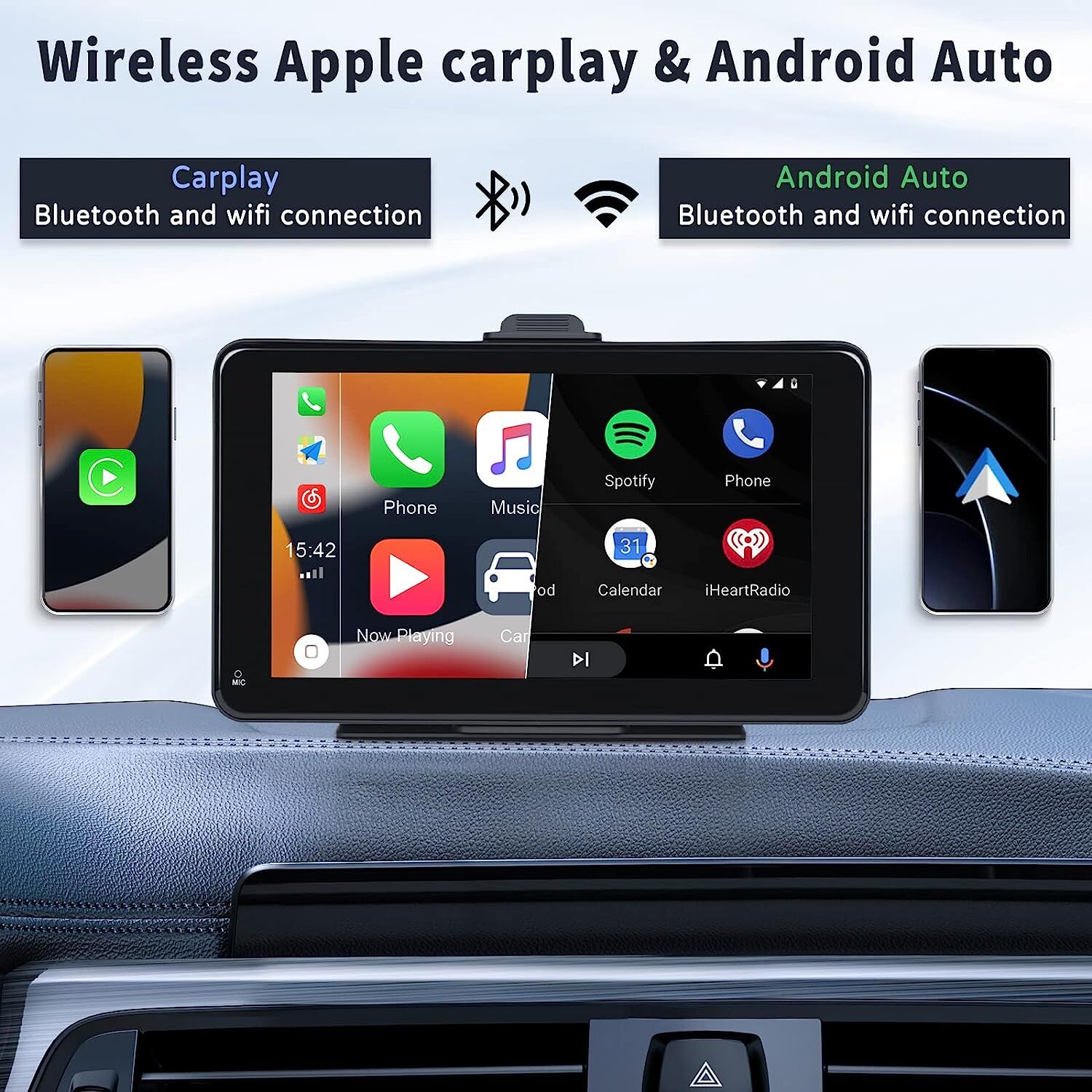 Cheap 7 Inch Ips 1080p Hd Portable Wireless Android Auto Screen Apple ...