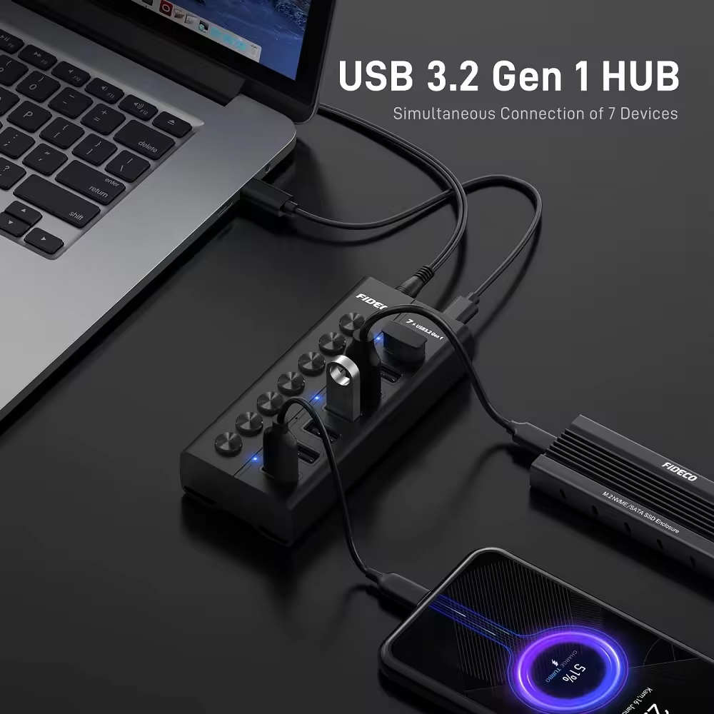Bulk Buy China Wholesale Factory Aluminum Multi Usb 3.0 7 Port Usb Hub ...