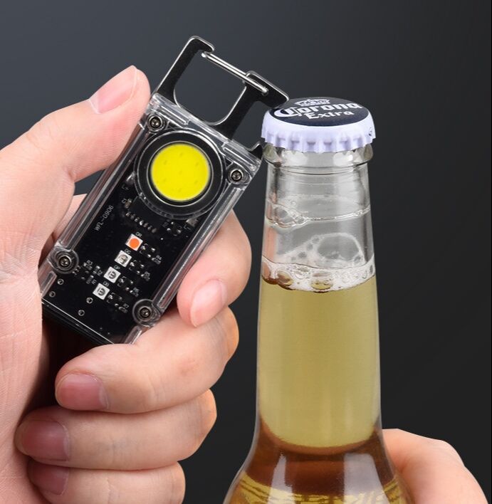Mini Portable Keychain Flashlight Solar Panel Type-c Rechargeable Led 9 ...