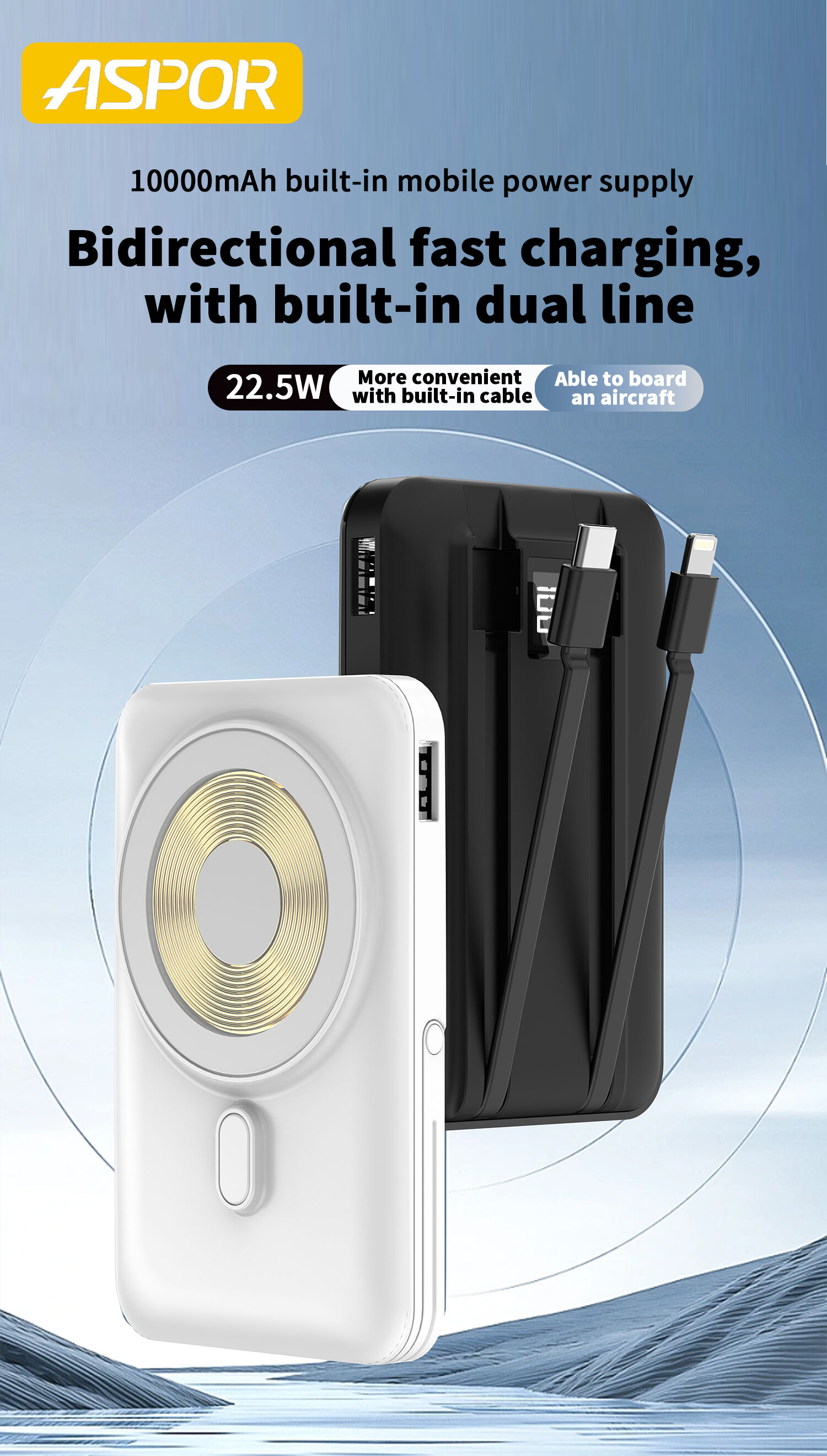 Buy China Wholesale Aspor A327 Wireless Magnetic Power Bank Built In ...