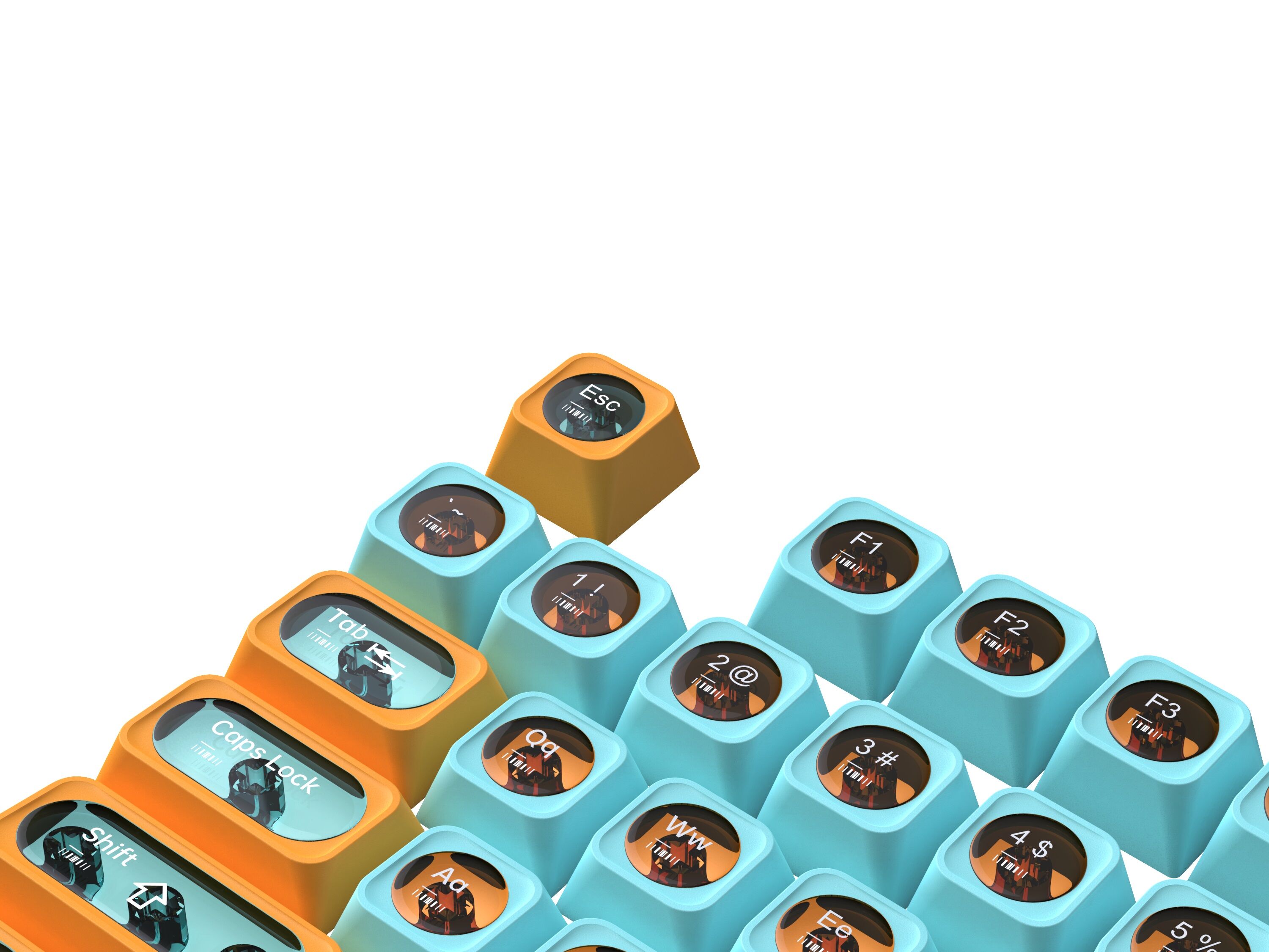 Cherry Profile Keycap Set Double Shot Gaming Mechanical Key Cap 61/68 ...