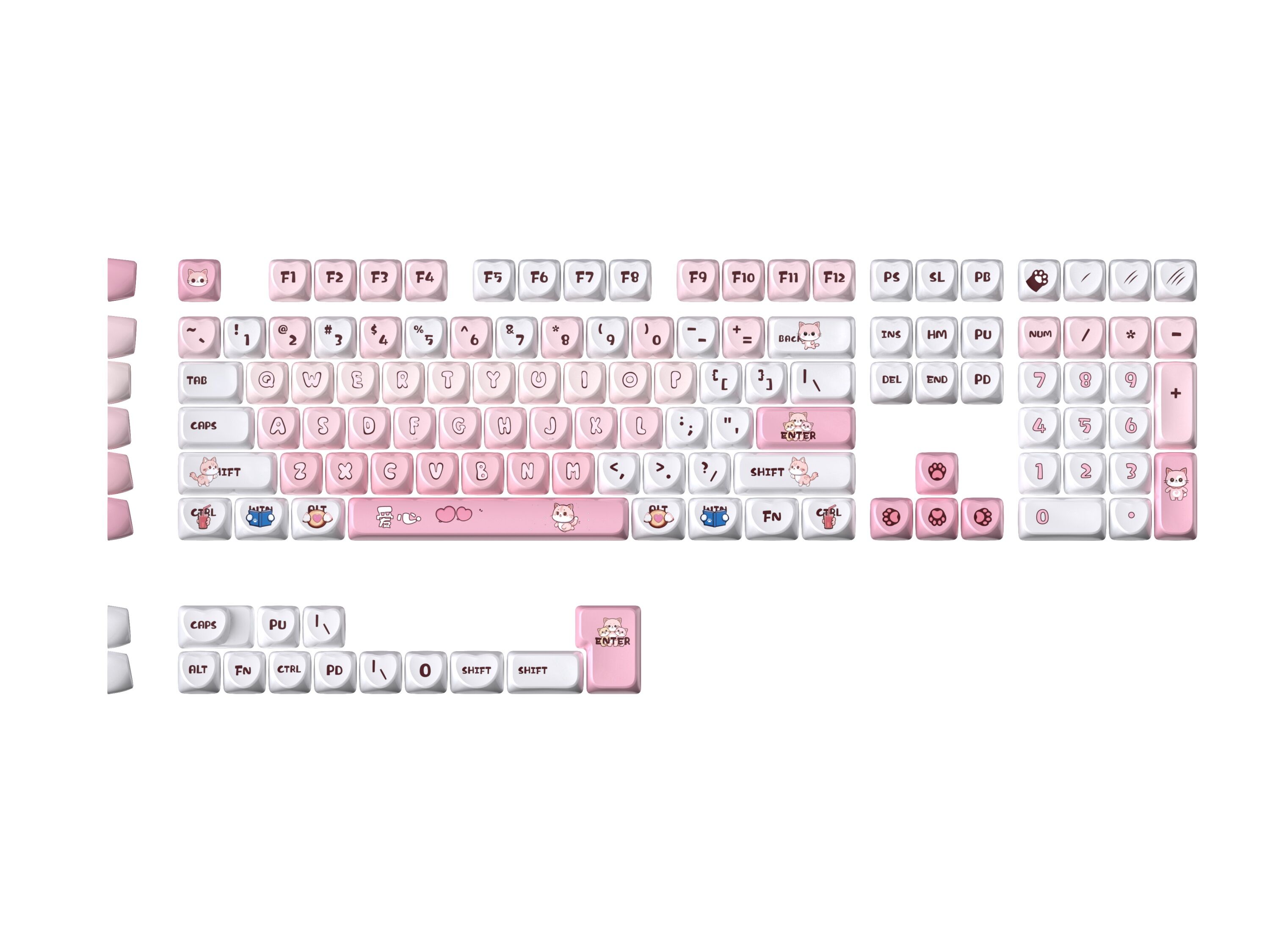 Diy Custom Mechanical Oem Profile Keycaps Set Multiple Color ...