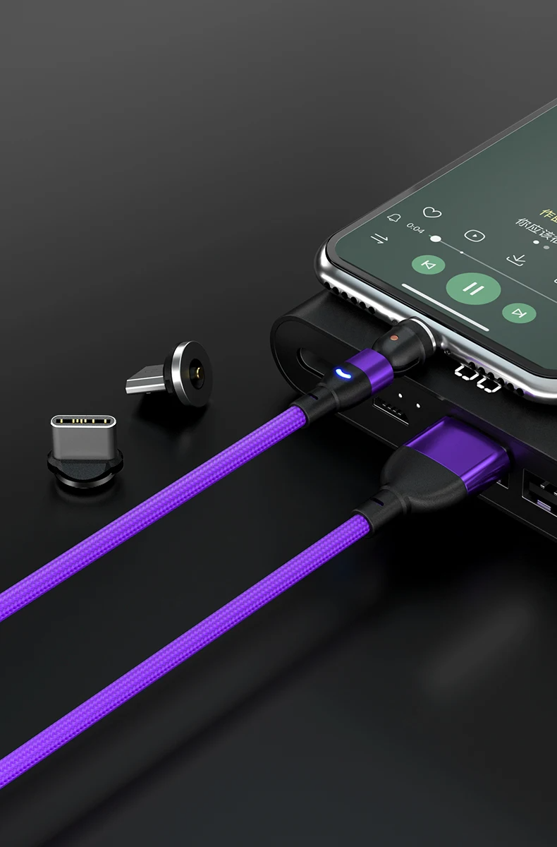 Magnetic Charging Cable Luminous 3-in-1 Charging Cable Cable Charge ...