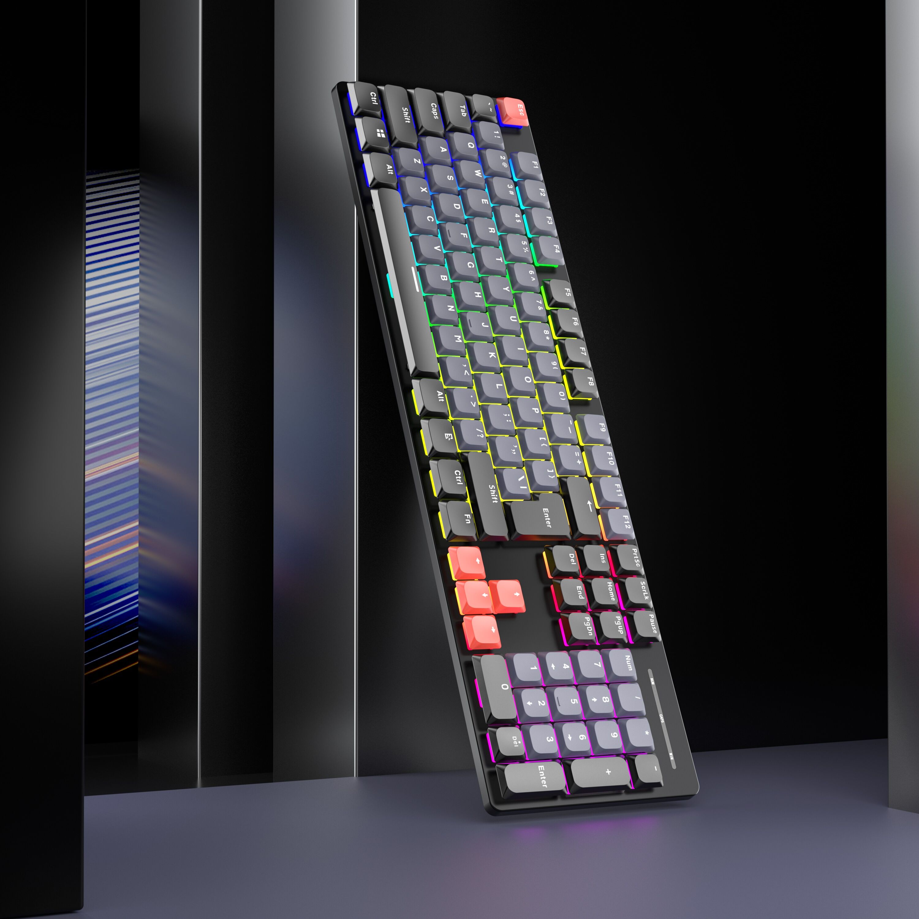 Lastest Hot Low Profile Switch And Keycaps 104 Keys Mechanical Keyboard ...