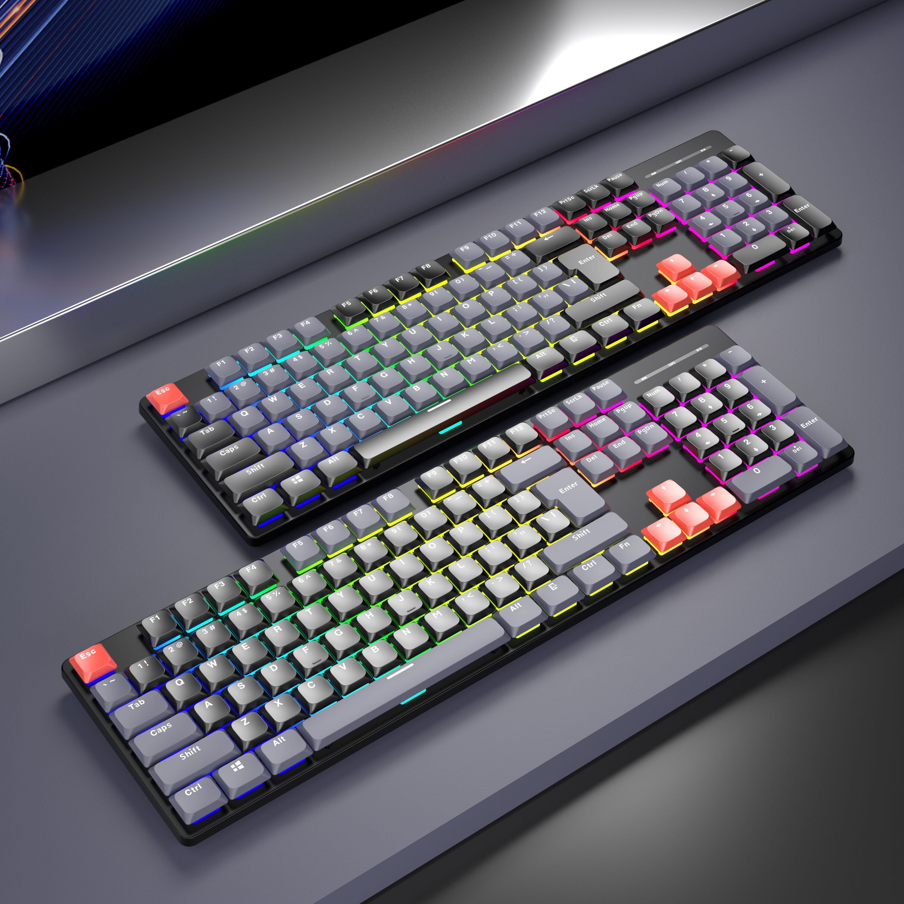 Lastest Hot Low Profile Switch And Keycaps 104 Keys Mechanical Keyboard ...
