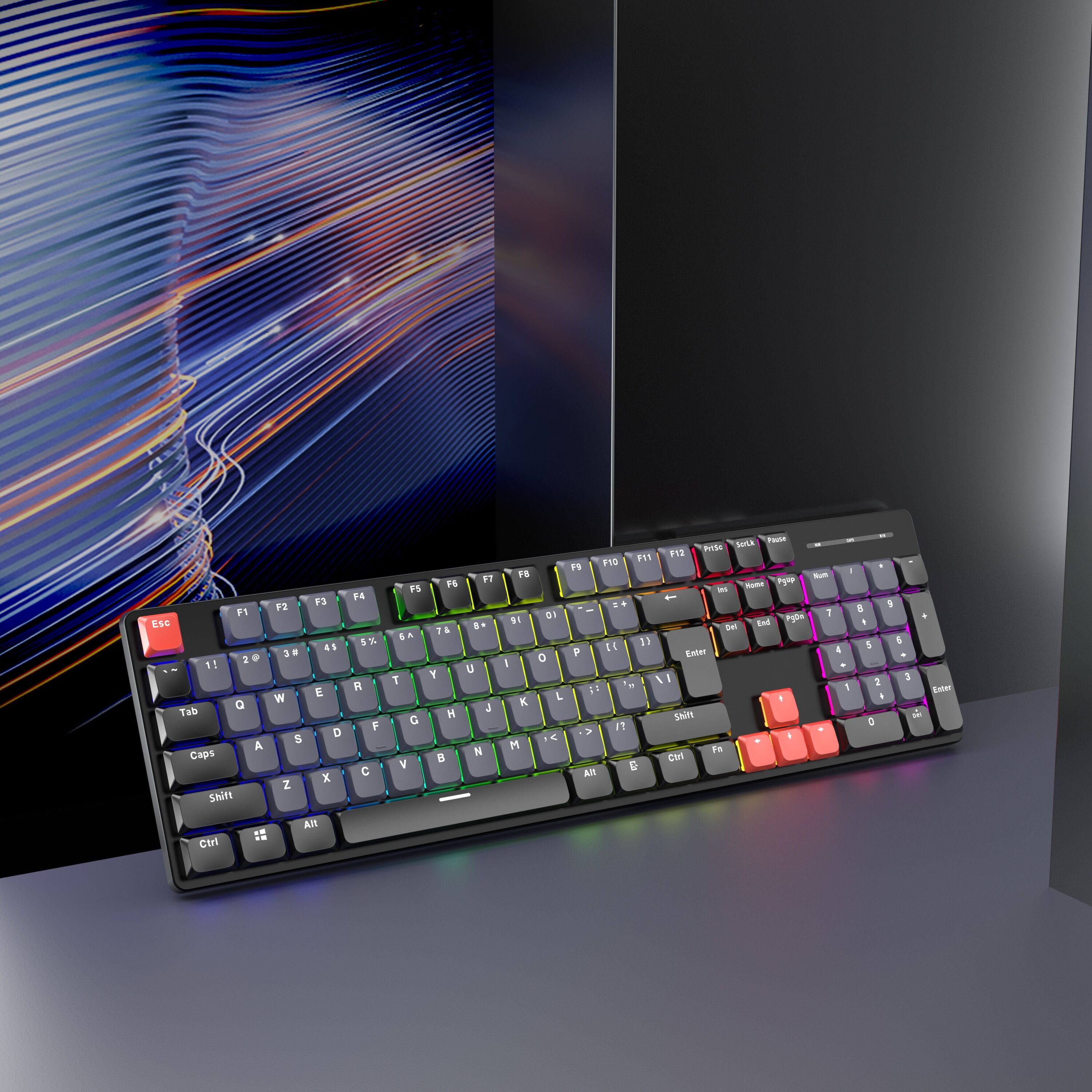 Lastest Hot Low Profile Switch And Keycaps 104 Keys Mechanical Keyboard ...