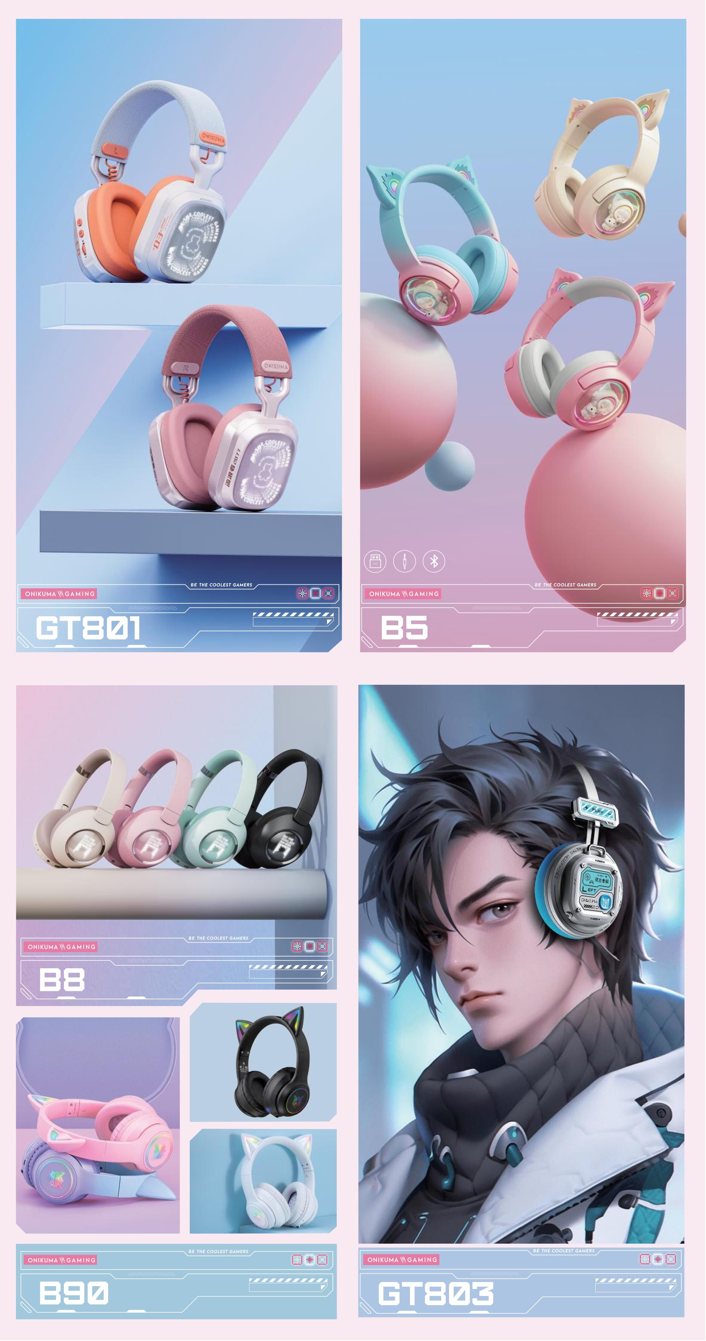 Onikuma Gt826 Top Tri-mode Metal Gaming Headset With Crystal Clear Mic ...