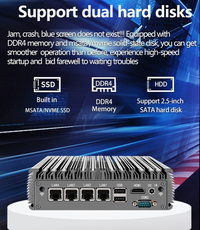 New Soft Router J4125 Pfsense Mini Pc 4*2.5g Lan Support 4g Module Ddr4 ...