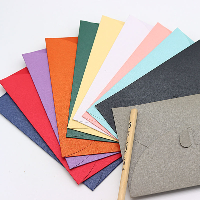 Custom Classic White Black Kraft Paper Blank Mini Envelope Suit Button ...