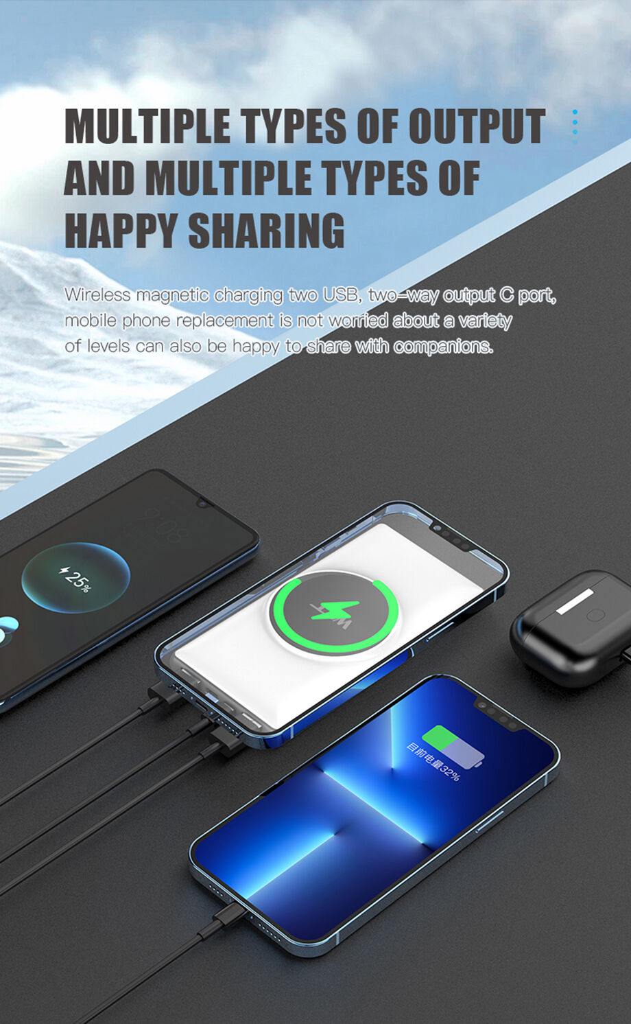 Customized Logo 6 Pieces Power Bank 10000mah Portable Mobile Charger ...