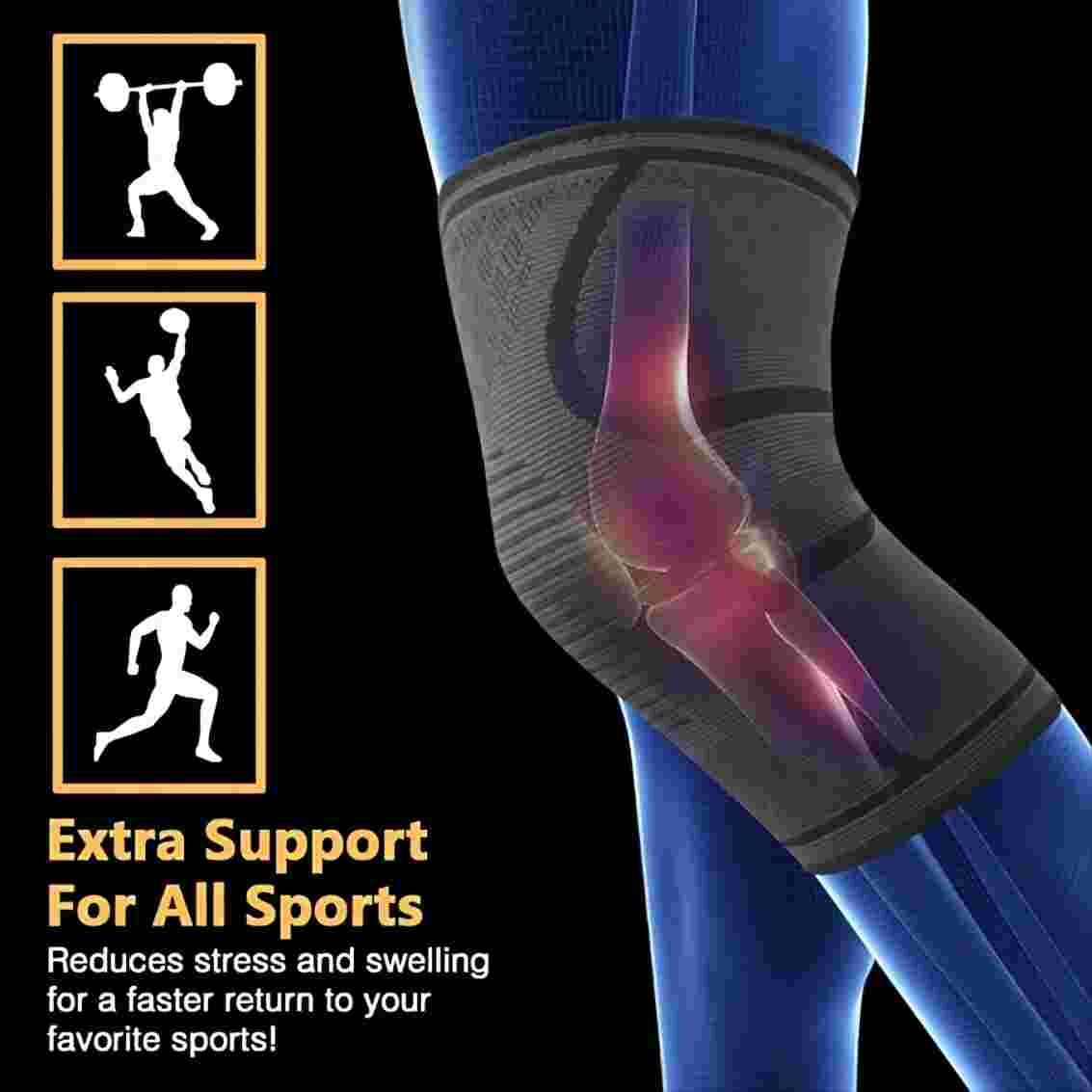 Knee Brace For Men Women Knee Pain,2 Pack Knee Support Compression ...