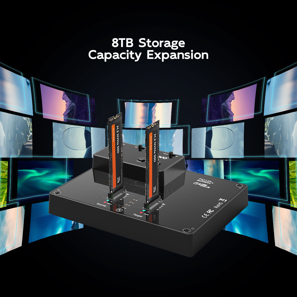 Maiwo K3015p Tool Free Nvme M.2 Ssd Docking Station Duplicator ...