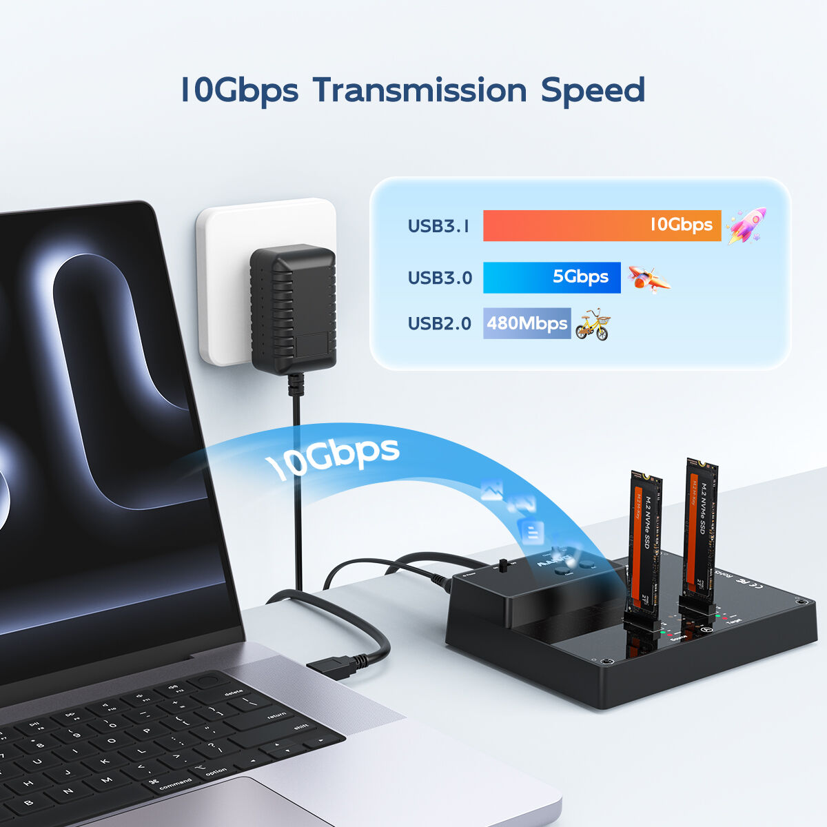 Maiwo K3015p Tool Free Nvme M.2 Ssd Docking Station Duplicator ...