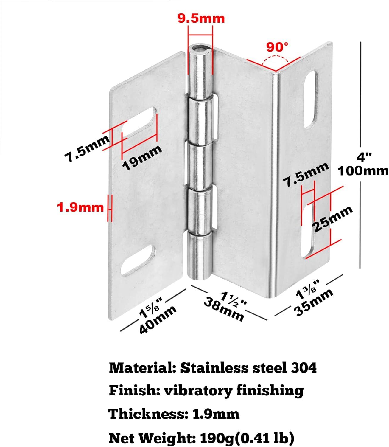 Half-surface Hinges Chest Hinges, 304 Stainless Steel Offset Door Hinge ...