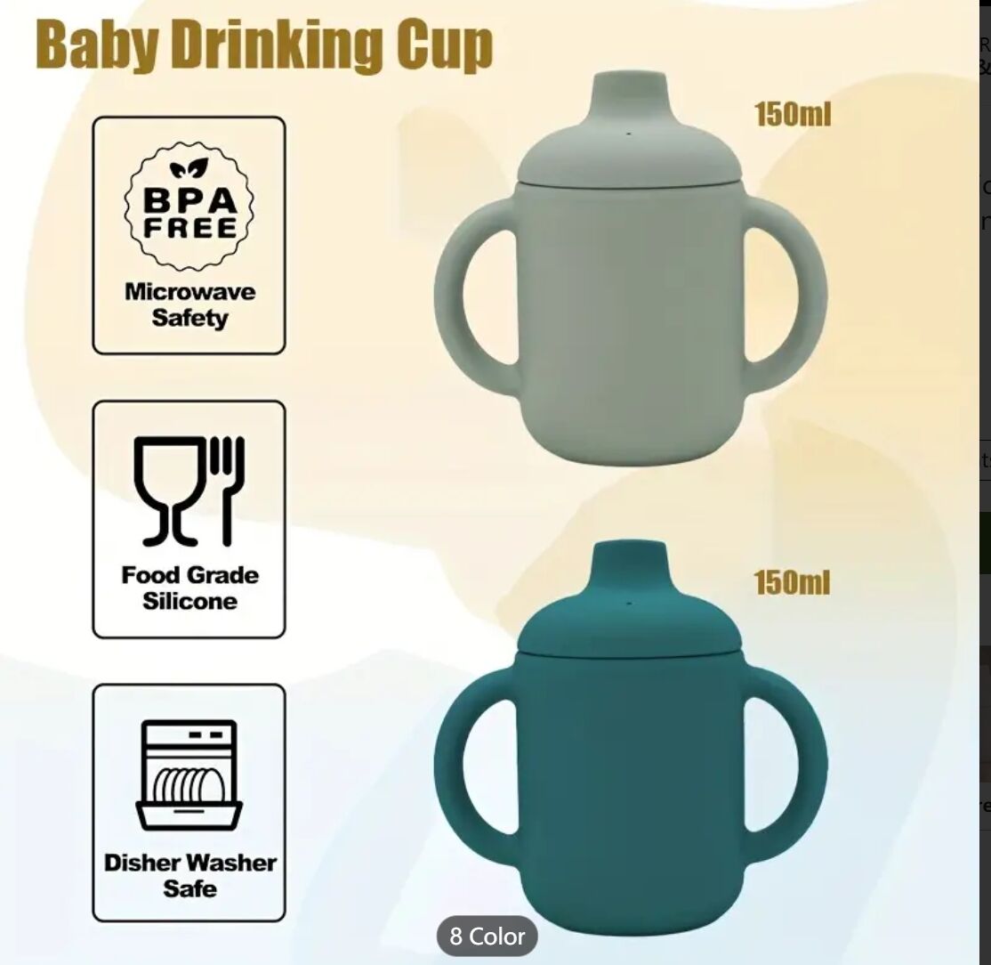 Toddler Sippy Training Water Cup, Food-grade Liquid Silicon Bpa Free ...