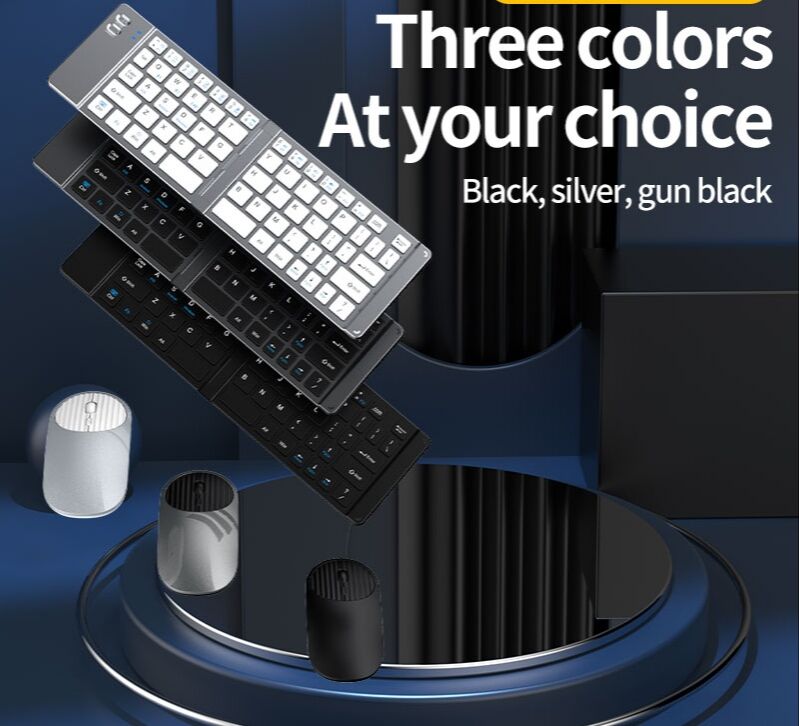 Km80 Foldable Wireless Keyboard And Mouse Set Rechargeable Triple-mode ...