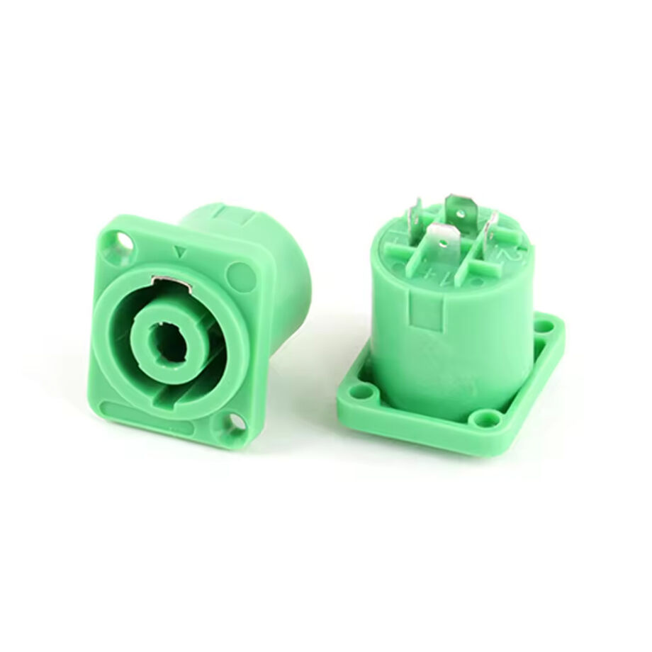 Grey 4 Pin Speaker Power Connector Female Jack Panel Mount 4 Pole 4 ...