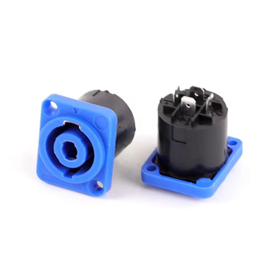 Grey 4 Pin Speaker Power Connector Female Jack Panel Mount 4 Pole 4 ...
