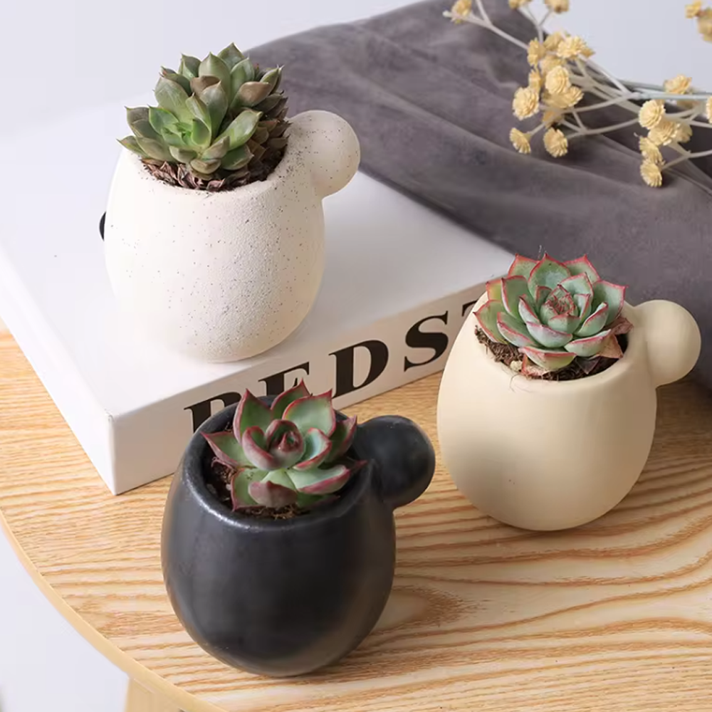 Indoor Tabletop Flower Pot Mini Small Ceramic Plant Pot For Home Decor ...