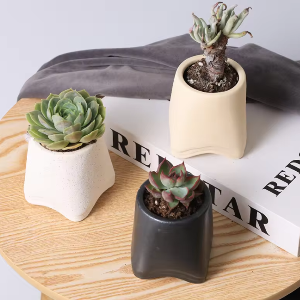 Indoor Tabletop Flower Pot Mini Small Ceramic Plant Pot For Home Decor ...