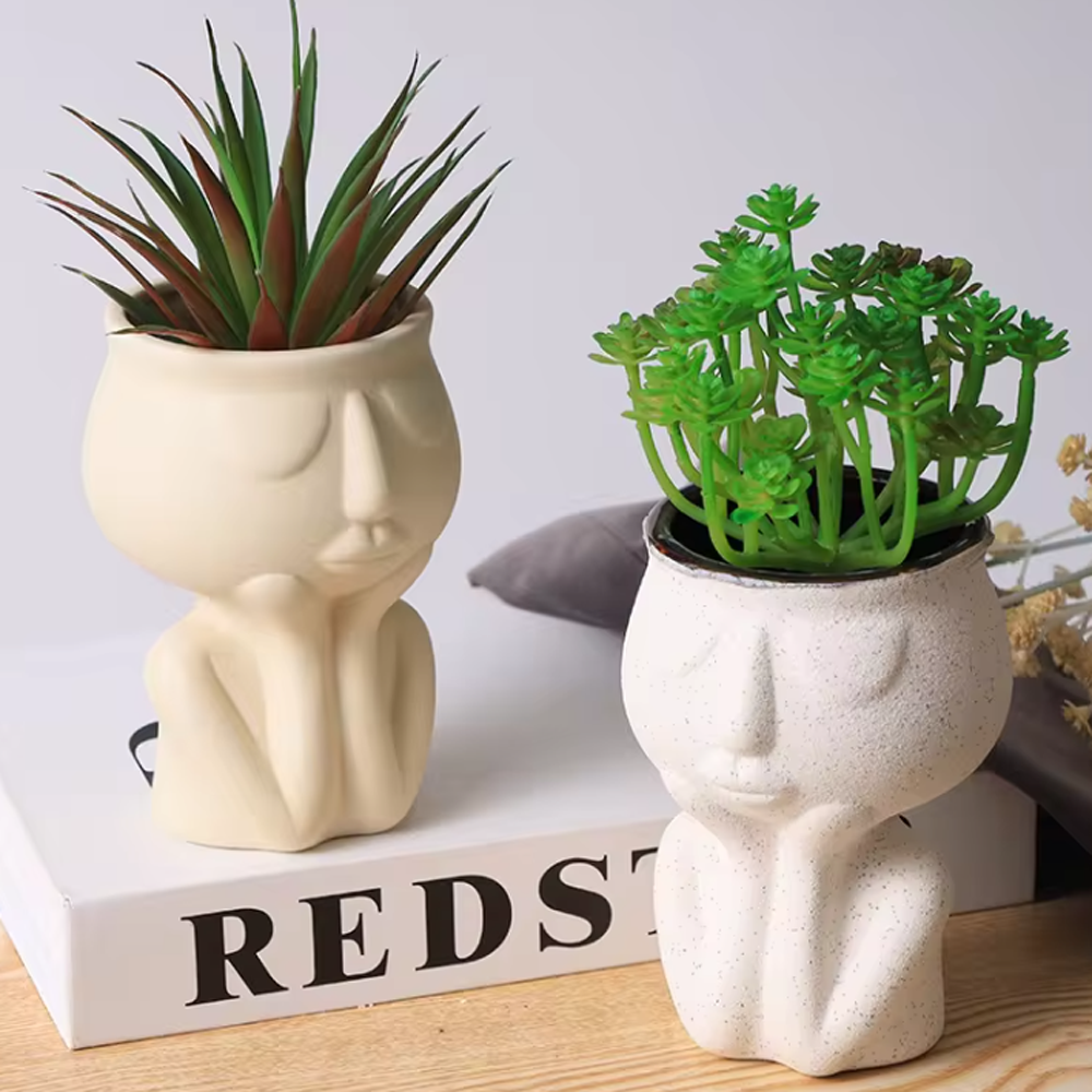 Indoor Tabletop Flower Pot Mini Small Ceramic Plant Pot For Home Decor ...