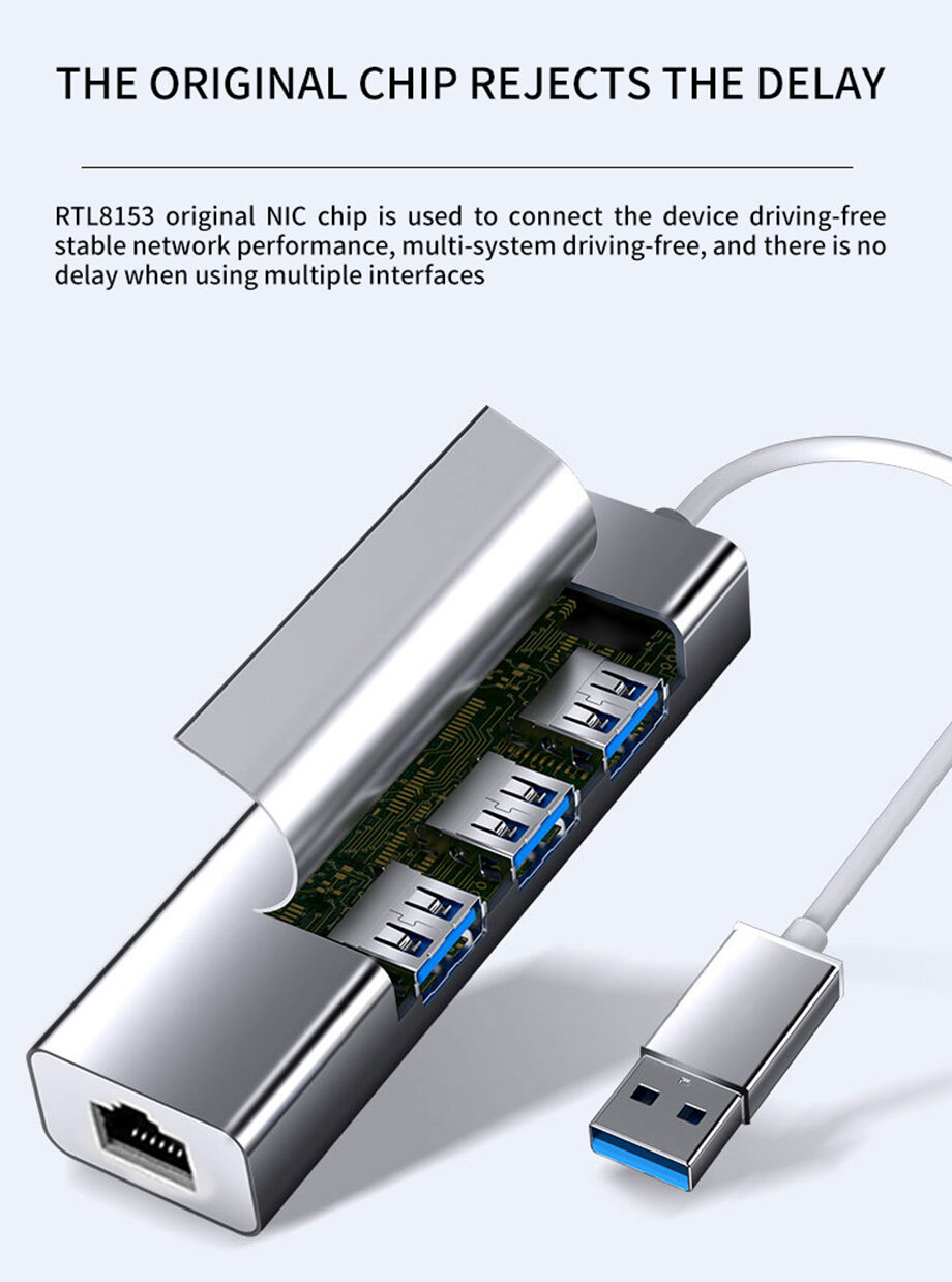 4 In 1 Usb 2.0 3.0 Type C To Rj45 Hub Ethernet Adapter Lan Rj45 Network ...