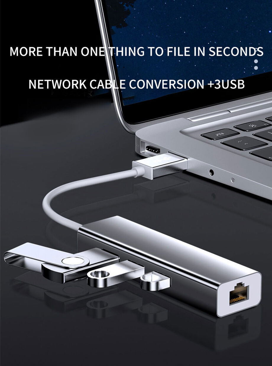 4 In 1 Usb 2.0 3.0 Type C To Rj45 Hub Ethernet Adapter Lan Rj45 Network ...