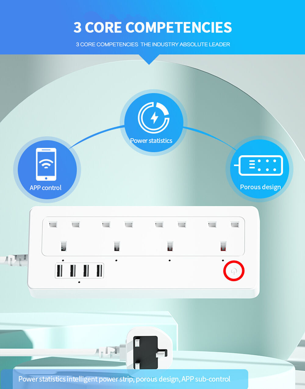Smart App Power Strip Socket Remote Control Smart Plug Tuya Smart Wifi ...