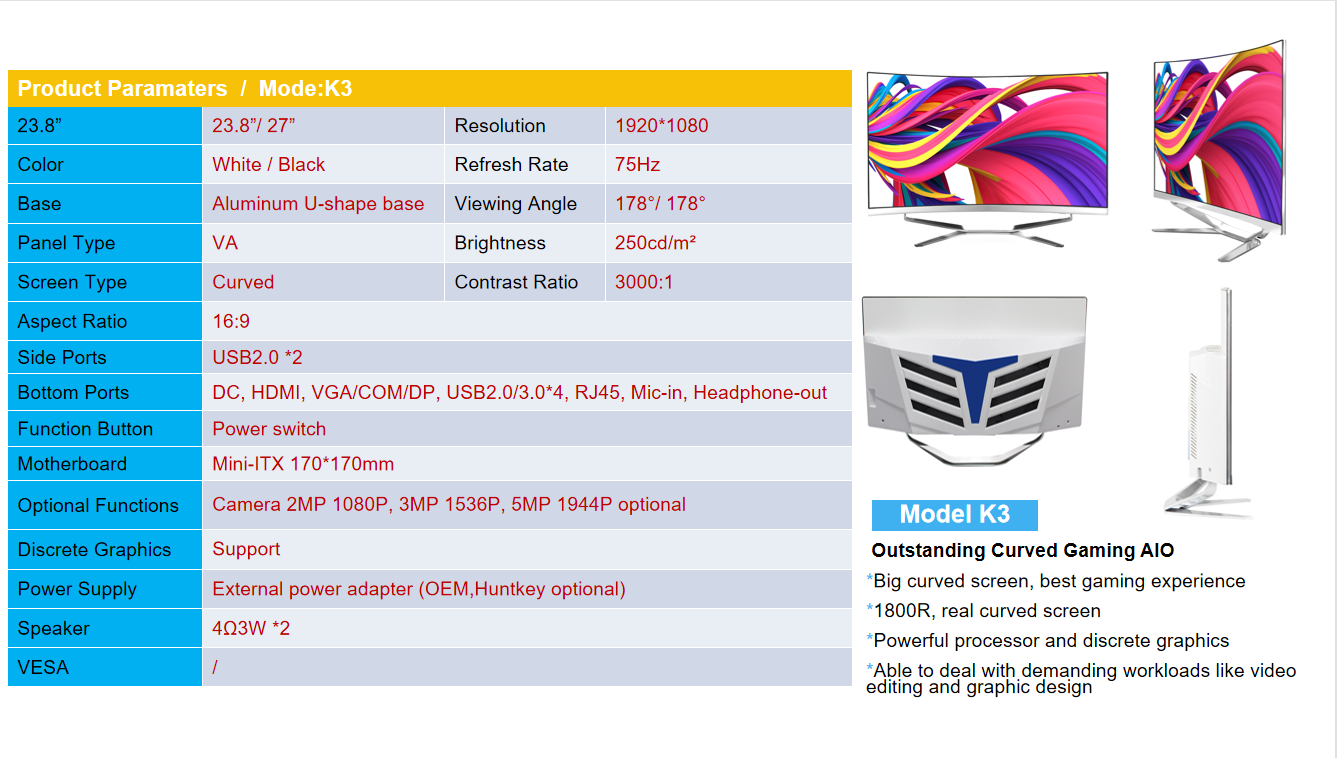 Wholesale All In One Computers I7 Curved Screen Desktop Computer 27 Inch Core I5 I7 I9 Gaming ...