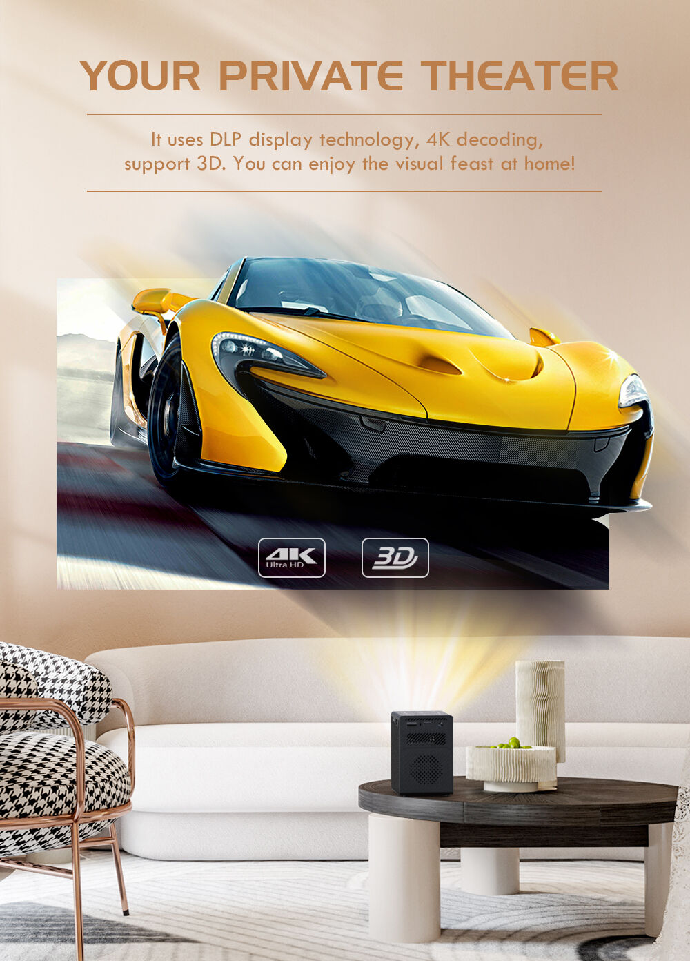 Factory Price Mini Smart Projector Dlp Projector Android 9 With 3d ...