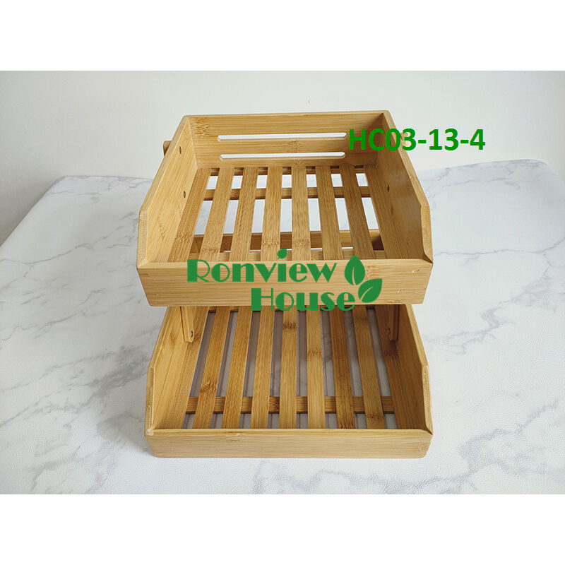 Desktop Organizers 2-layer Bamboo File Storage Rack, Foldable - China ...