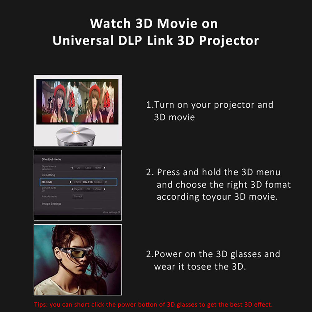 Active Shutter 3d Glasses For Dlp-link Technology 3d Projector - Buy ...