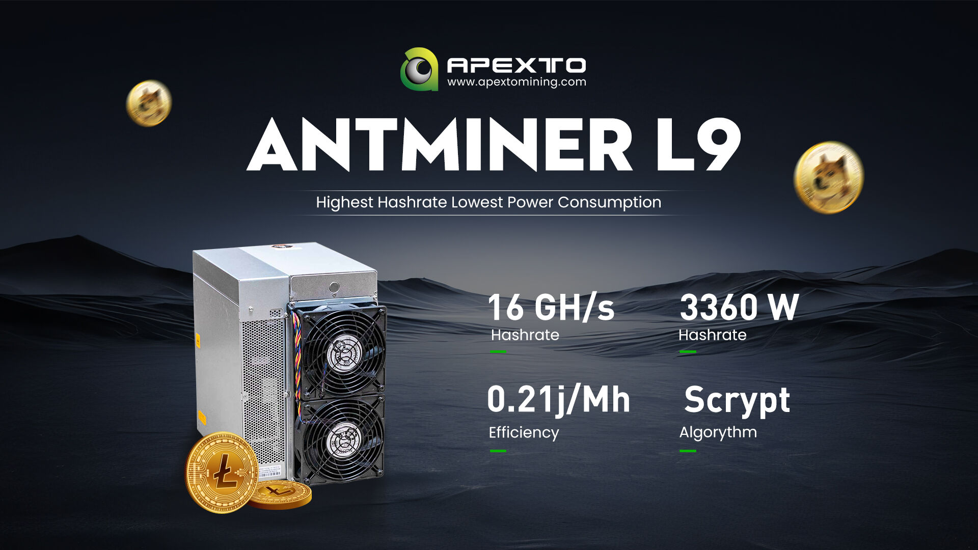 Bulk Buy China Wholesale Bitmain Antminer L9 16.2gh 3620w Litecoin Dogecoin Miner With Power ...