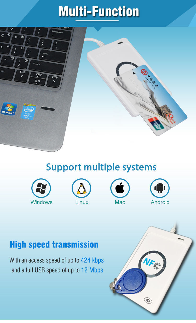 Iso14443 Writer Full Speed Usb Acr122u Nfc Smart Card Reader With Sdk ...